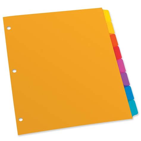Esselte Plain Tab Poly Index Divider 8 Blank Tab S 3 Hole Punched