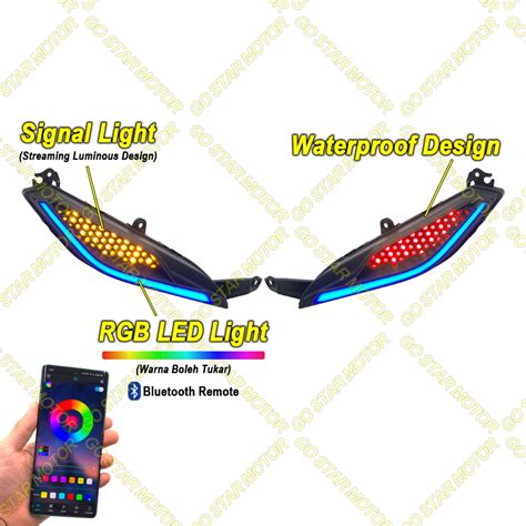 Yamaha Lc135 135lc V2 V3 V4 V5 V6 V7 Position Lamp Mata Gaban Led Rgb Remote Bluetooth Lampu