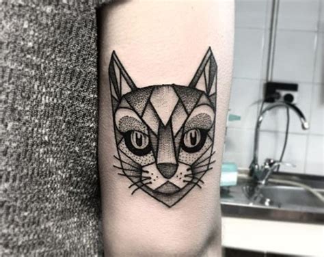 28 Best Geometric Cat Tattoo Designs The Paws