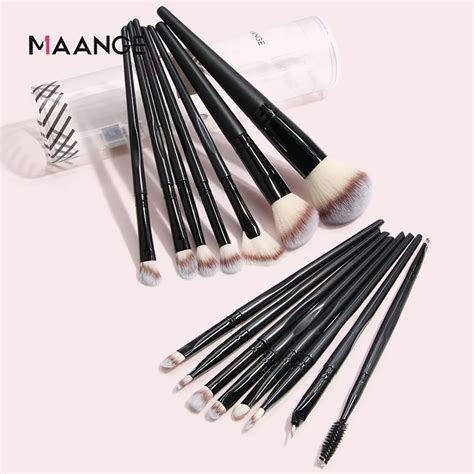 Maange 瑪安格 專業化妝刷具套裝 彩妝化妝刷具15件組 美妝工具 黑色（聖誕節交換禮物） Pchome 24h購物