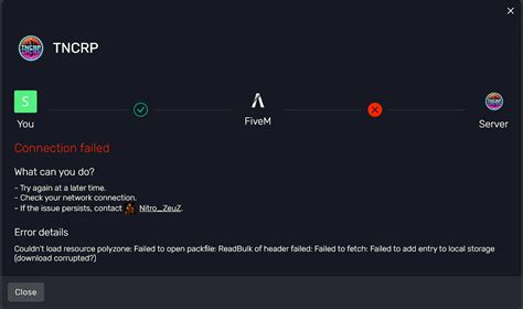 Couldnt Load Resource Polyzone Failed To Open Packfile Readbulk Of