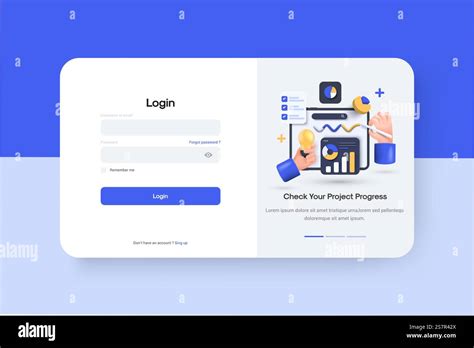 3d Web Data Analysis Illustrations Account Login And Password Form