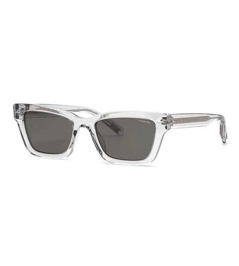Chopard Unisex Smoke Grey Polarized Rectangular Sunglass
