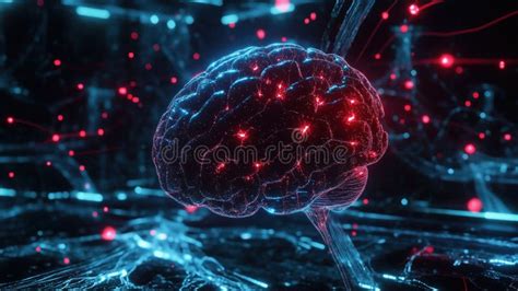 Ai Brain Simulation In Neural Network Visualization Stock Illustration Illustration Of Neurons