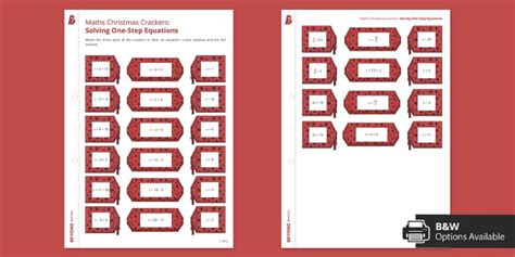 👉 Solving One Step Equations Christmas Crackers Twinkl