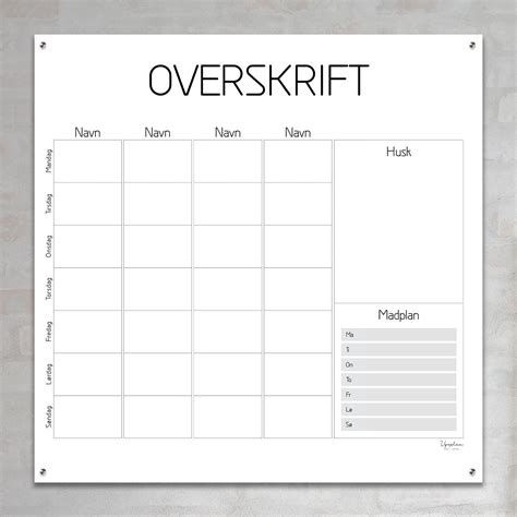 Ugeplan Den Originale Ugeplan Køb Her