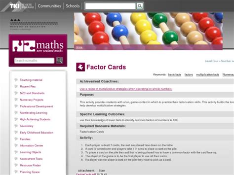 Factor Cards Lesson Plan For 3rd 4th Grade Lesson Planet