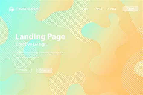 Template Halaman Arahan Desain Abstrak Dengan Bentuk Cairan Pada Latar