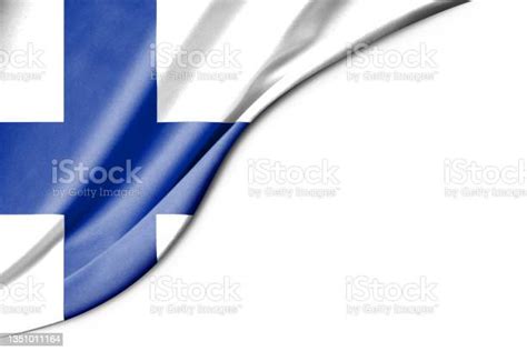 핀란드 국기 3d 일러스트레이션 텍스트에 대한 흰색 배경 공간이 있습니다 클로즈업 보기 핀란드 국기에 대한 스톡 사진 및 기타