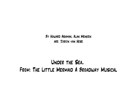 Under The Sea Arr Jorijn Van Hese By Howard Ashman Sheet Music For