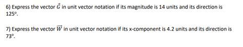Solved Express the vector Ğ in unit vector notation if Chegg