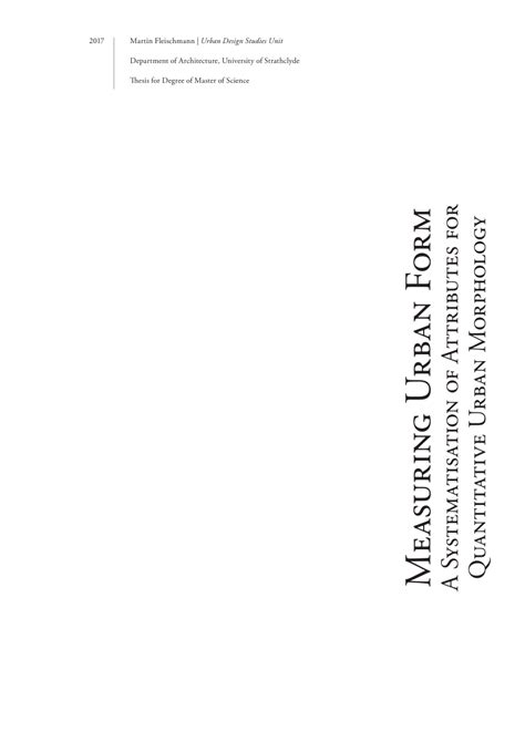 Pdf Measuring Urban Form A Systematisation Of Attributes For