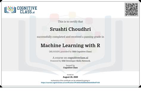 Ibm Cognitive Class Ml0151en Certificate Cognitiveclass