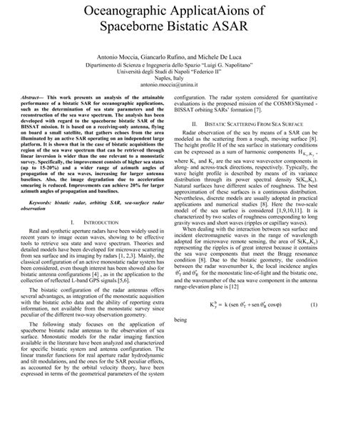 Oceanographic Applications Of Spaceborne Bistatic Sar Ieee Conference