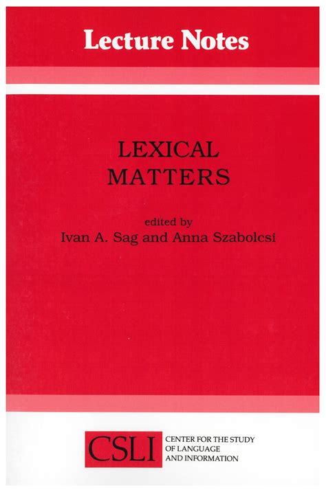 Lexical Matters