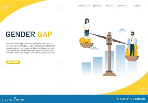 Gender Gap Vector Website Landing Page Design Template Stock Vector Illustration Of Banner
