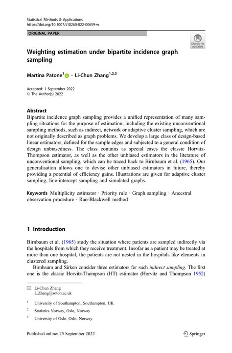 pdf weighting estimation under bipartite incidence graph sampling