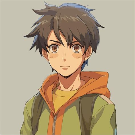 귀여운 애니메이션 캐릭터 터 일러스트레이션 프리미엄 벡터