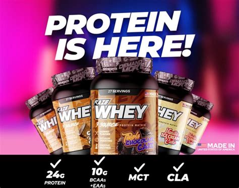 Raze Whey Protein With Digeative Enzymes Mct And Cla 65 Servings