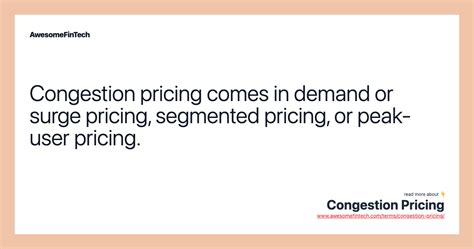 Congestion Pricing Awesomefintech Blog