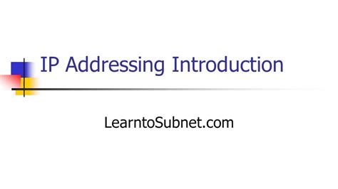 Learntosubnet Introduction To Ip Addressing Youtube