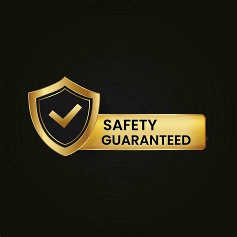 Vector Safety Guaranteed Label On Black Background 36580720 Vector Art
