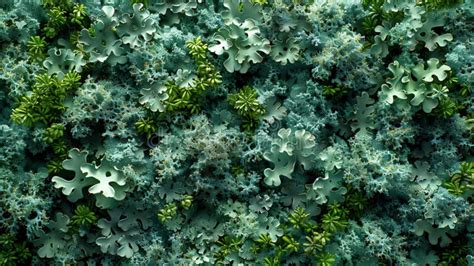 Green Plant Background Of Different Types Of Moss Small Tender Fresh Leaves View From Above