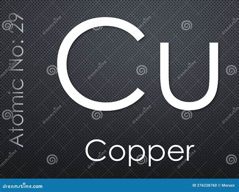 Copper Chemical Element Symbol On Dark Background Stock Illustration Illustration Of Dark