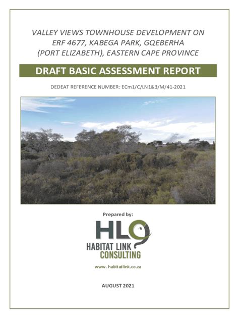 Fillable Online Draft Basic Assessment Report Proposed Fax Email Print Pdffiller