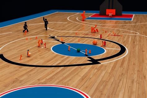 Premium Photo Strategy In Basketball With Tactics And Players Symbol Animation With Arrow