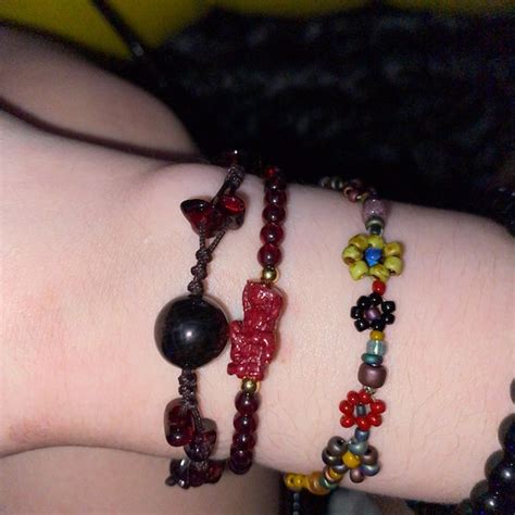 Natural Garnet Bracelet Burgundy Garnet Stone Pixiu Charm Dainty