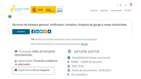 El SEPE Lanza 781 Ofertas De Empleo Con Jornada Parcial Para Las Que No