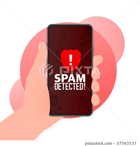 Red Spam Detected Icon Phishing Scam Hacking Stock Illustration