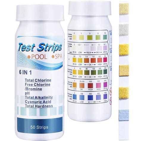 Bandelettes De Test Pour Piscine Et Spa 6 En 1 50 Bandelettes Pour