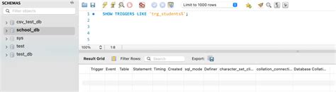 Mysql のトリガーの一覧を取得する Mysql の基礎 Mysql 入門