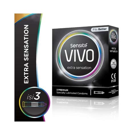 Promo Vivo Condom Sensitif Extra Sensation Alat Kontrasepsi Pria Isi 3s