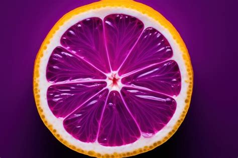 Premium Ai Image Purple Lemon Slice Fruit Generate Ai