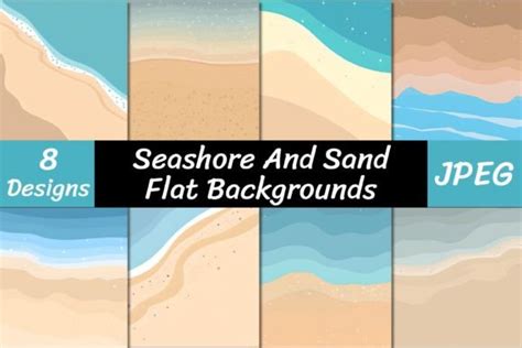 Seashore And Sand Flat Backgrounds Graphic By Vycstore · Creative Fabrica