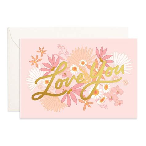 Love You Floribunda Mini Greeting Card Fox And Fallow Outer Layer