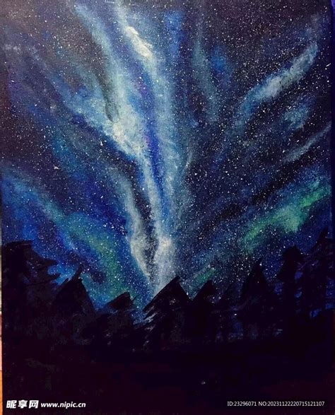 丙烯画 星空设计图 绘画书法 文化艺术 设计图库 昵图网