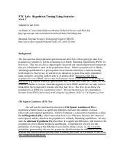 Hypothesis Testing HWE Docx PTC Lab Hypothesis Testing Using Statistics Week Adapted In