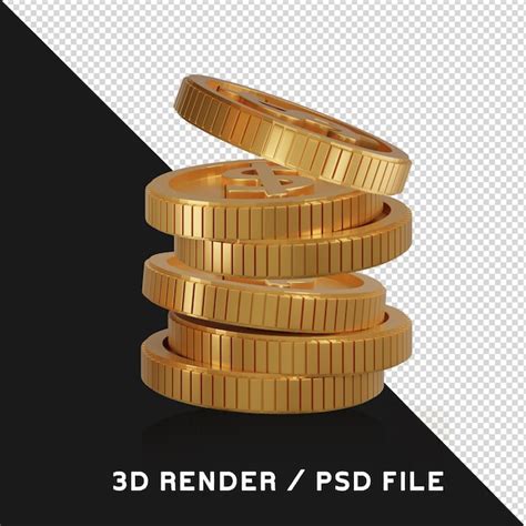 Premium Psd 3d Golden Coin Isolated Premium Psd