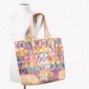 Coach Clear Pvc Beach Tote Set W Wristlet Handbag 22513 Nwt Multi