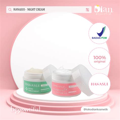Jual HANASUI DAY NIGHT CREAM FLAWLESS GLOW ACNE TREATMENT Shopee Indonesia