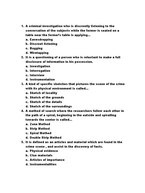 Cdi Questions Pdf Crime Scene Arrest