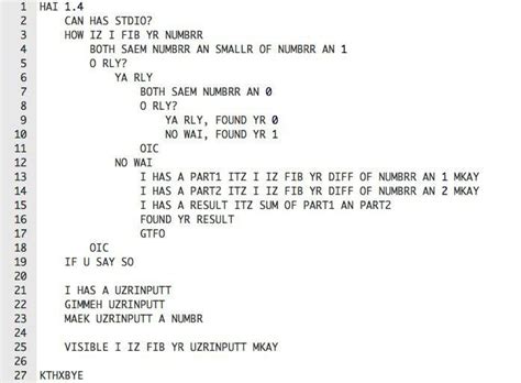 An Example Of Code Written In Lolcode 9gag