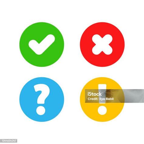 마크 크로스 물음표 느낌표 아이콘을 확인합니다 벡터 일러스트레이션 결정에 대한 스톡 벡터 아트 및 기타 이미지 결정 고름 긍정적인 감정 표현 Istock