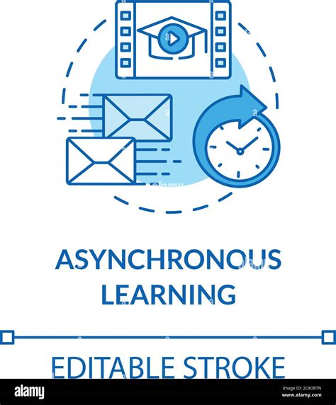 Asynchronous Learning Concept Icon Remote Educational Process Distance And Correspondence