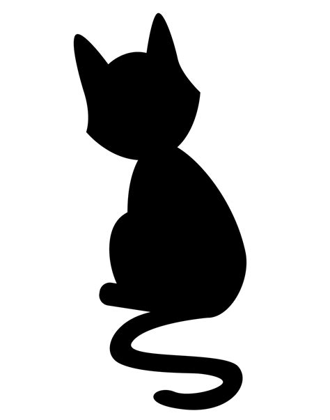 Black Cat Illustration Flat Black Adorable Black Cat Illustration