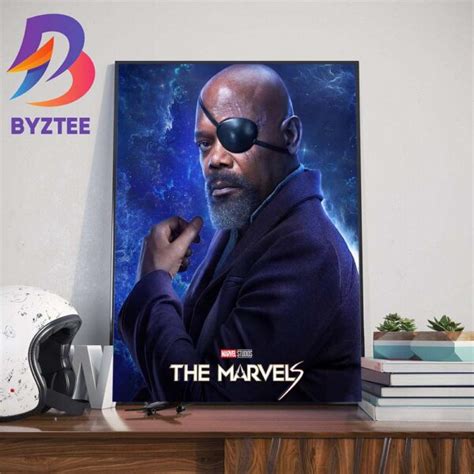 Official Poster For Samuel L Jackson As Nick Fury In The Marvels Movie